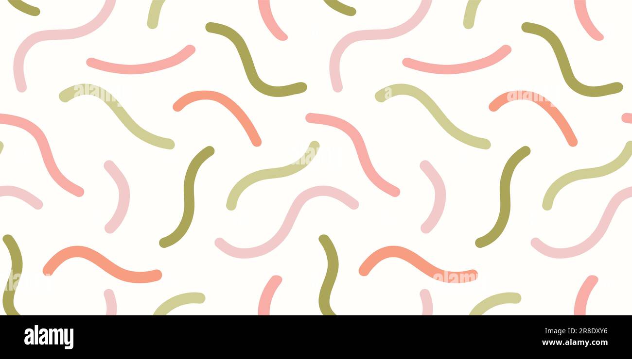 Abstract squiggle pattern background border. Fun modern boho design ...