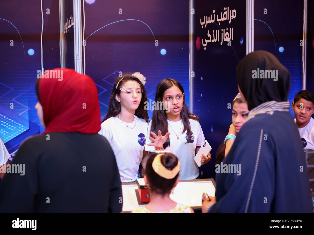 Gaza, Palestine. 20th June, 2023. Palestinian students show their skills in a student technical ...
