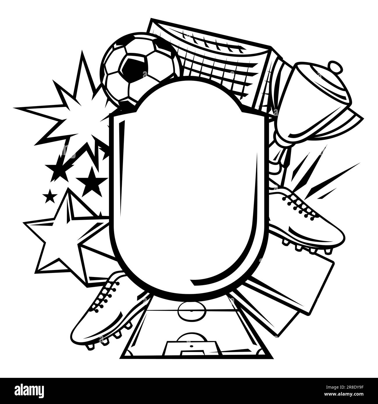 Background with soccer symbols. Football club illustration Stock Vector ...