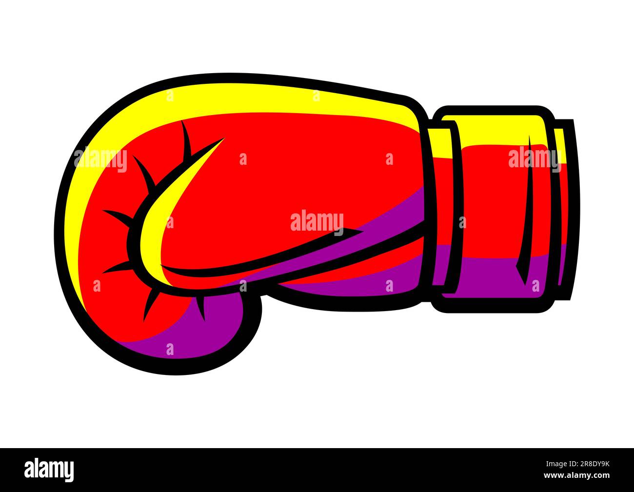 Boxing glove illustration. Box club item. Sport object in cartoon style ...