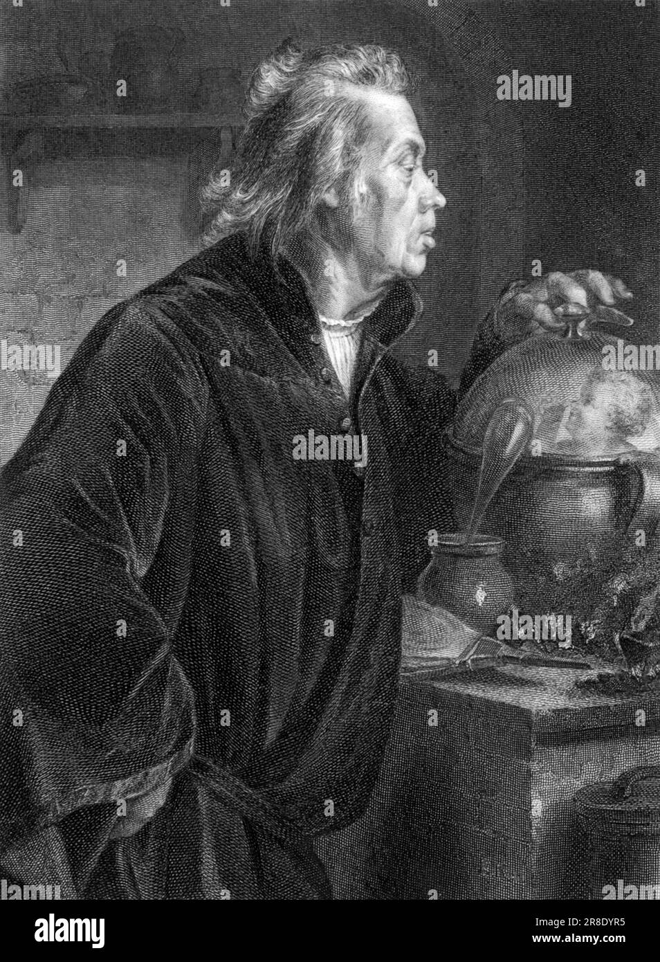 Germany: 1883 A steel engraving from a portrait by Leipzig painter A.F ...