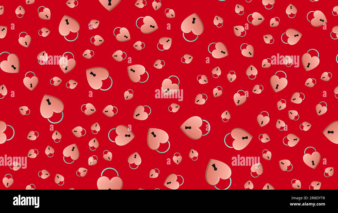 Endless seamless pattern of beautiful festive love joyful tender hearts ...