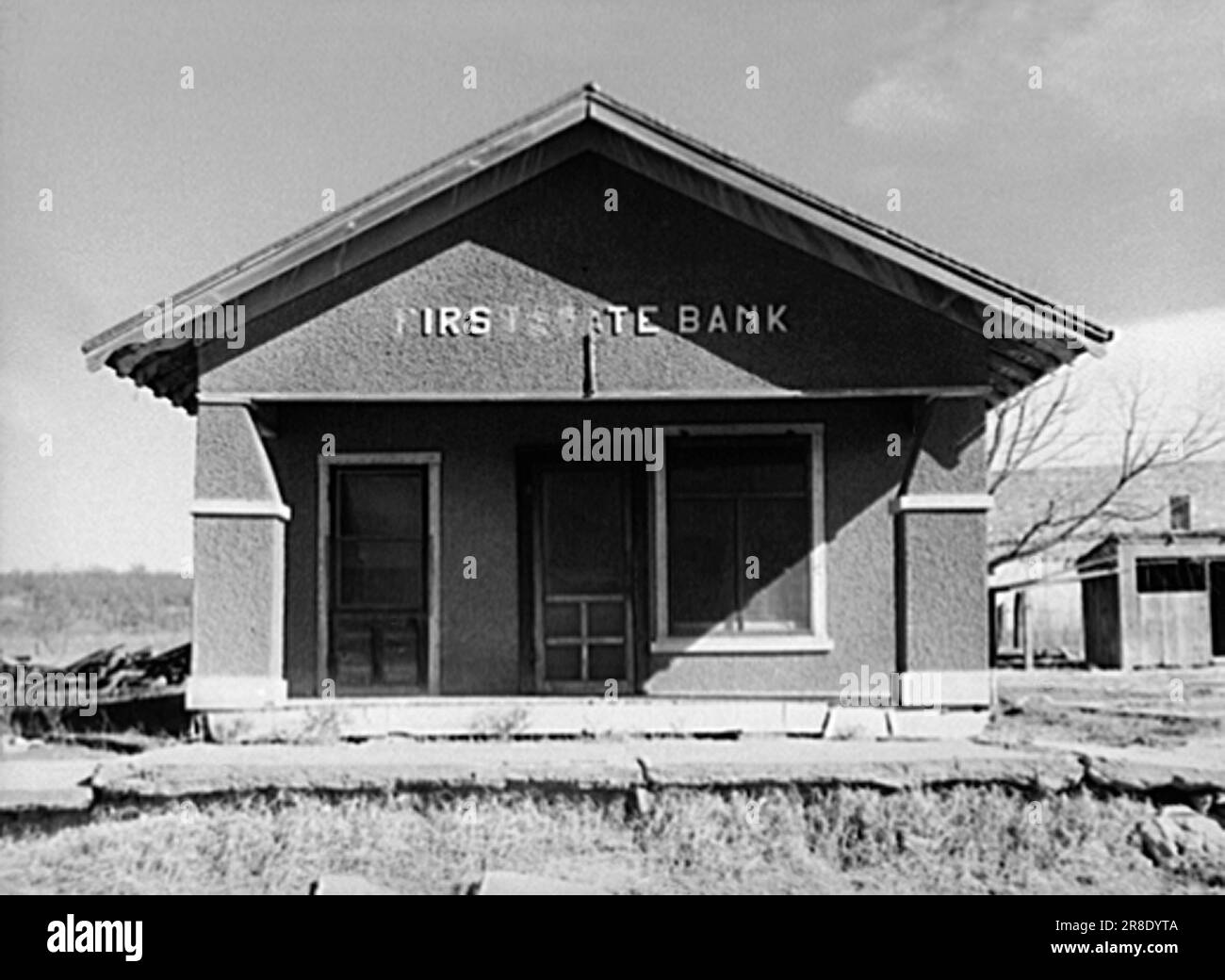 Slick, Oklahoma: February 1940 A deserted bank building in the oil ...