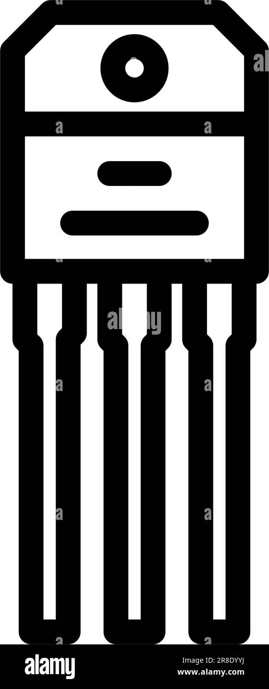 transistor electronic component line icon vector illustration Stock ...