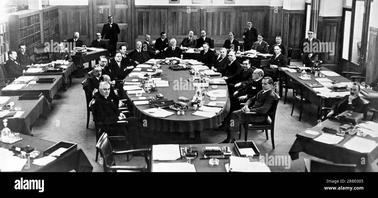 Basel, Switzerland: 1929. The Young Plan Advisory Committee at the ...