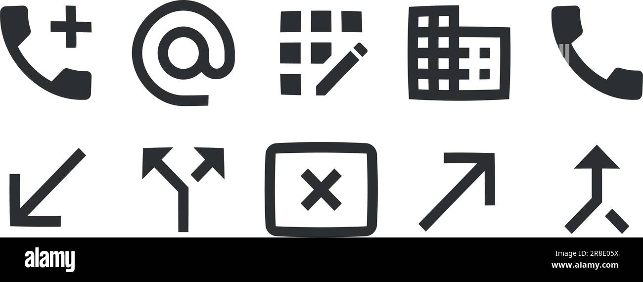 Set of 10 icons Text Editor. A set vector icons. Outline isolated signs ...