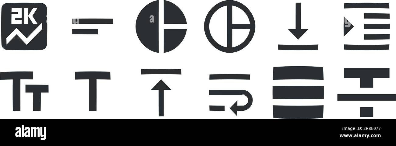 Set of 12 icons Editor. Line icons collection. modern trend in the ...