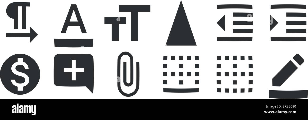 Set Of 12 Icons Editor Vector Collection Thin Line Web Icon Set