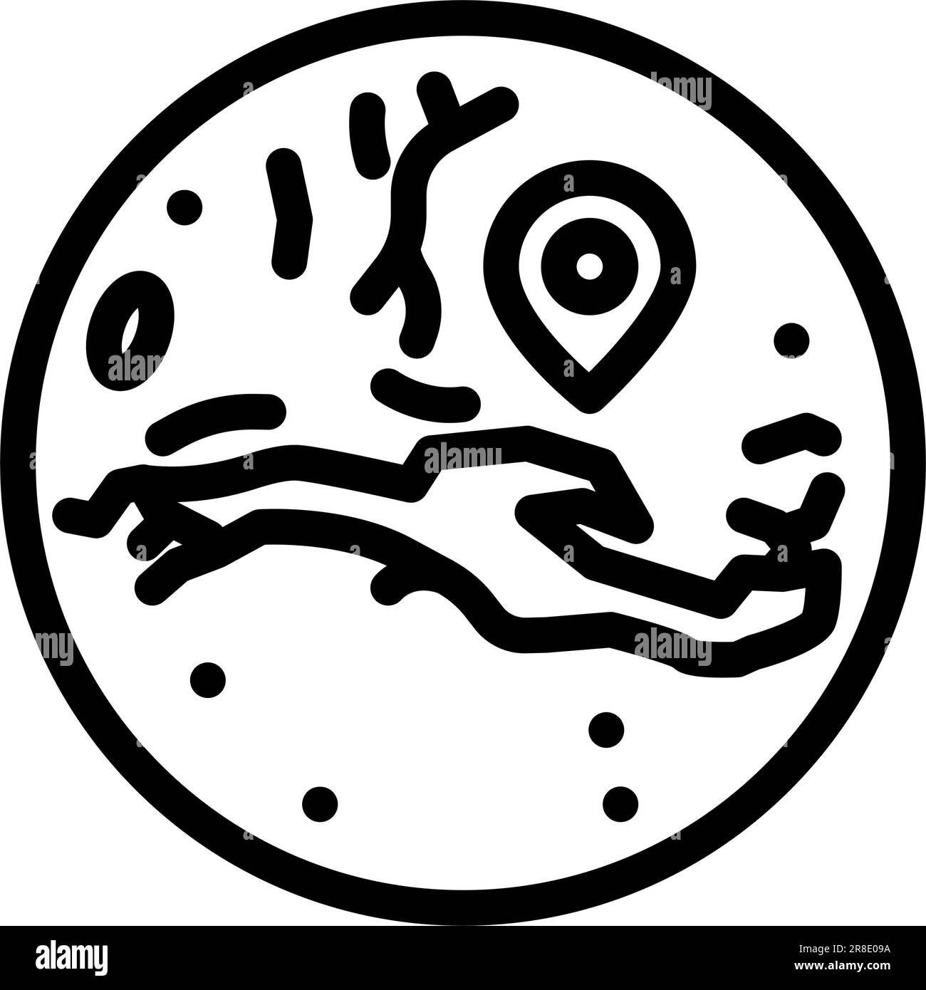 valles marineris canyon mars planet line icon vector illustration Stock ...