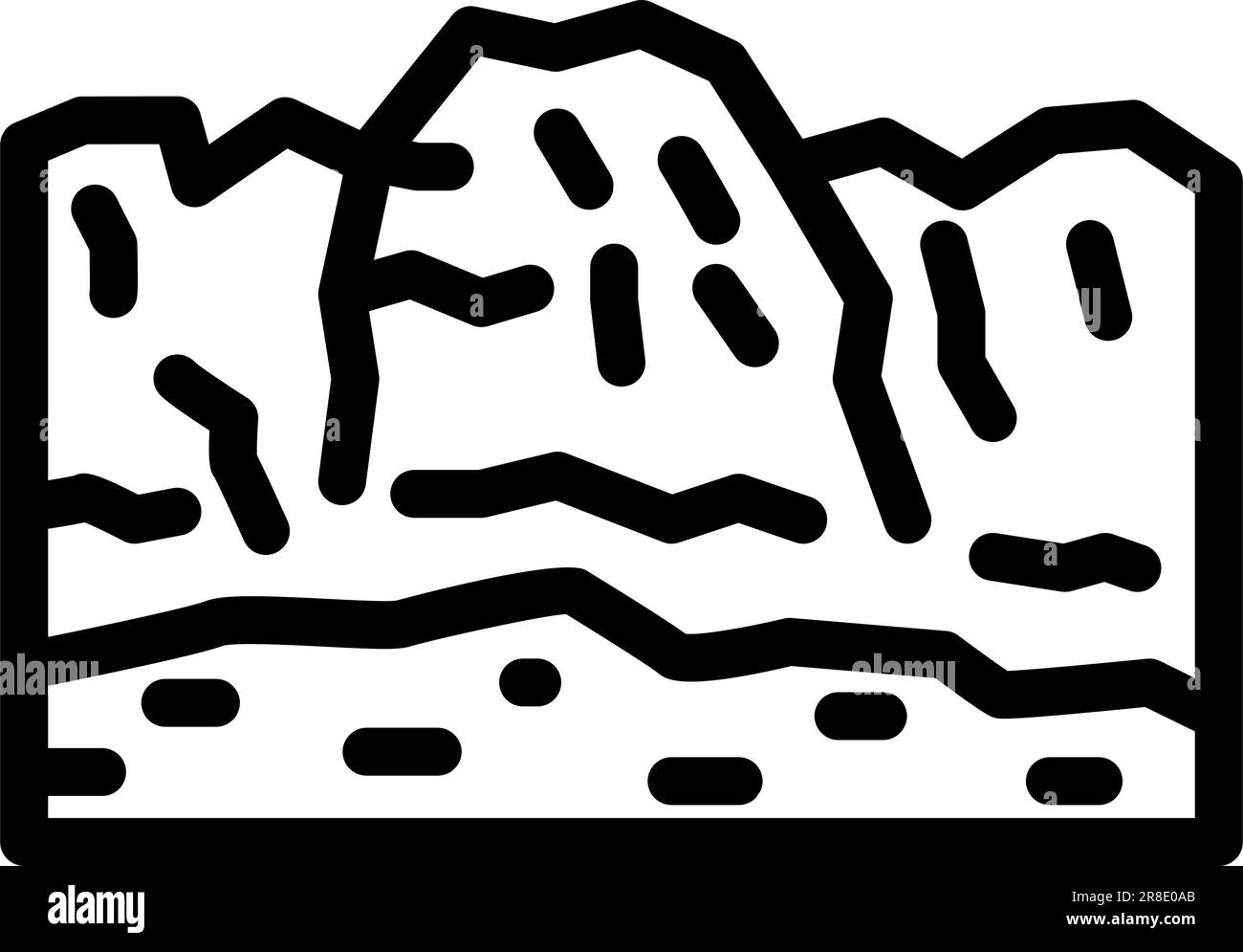 martian mountains mars planet line icon vector illustration Stock ...