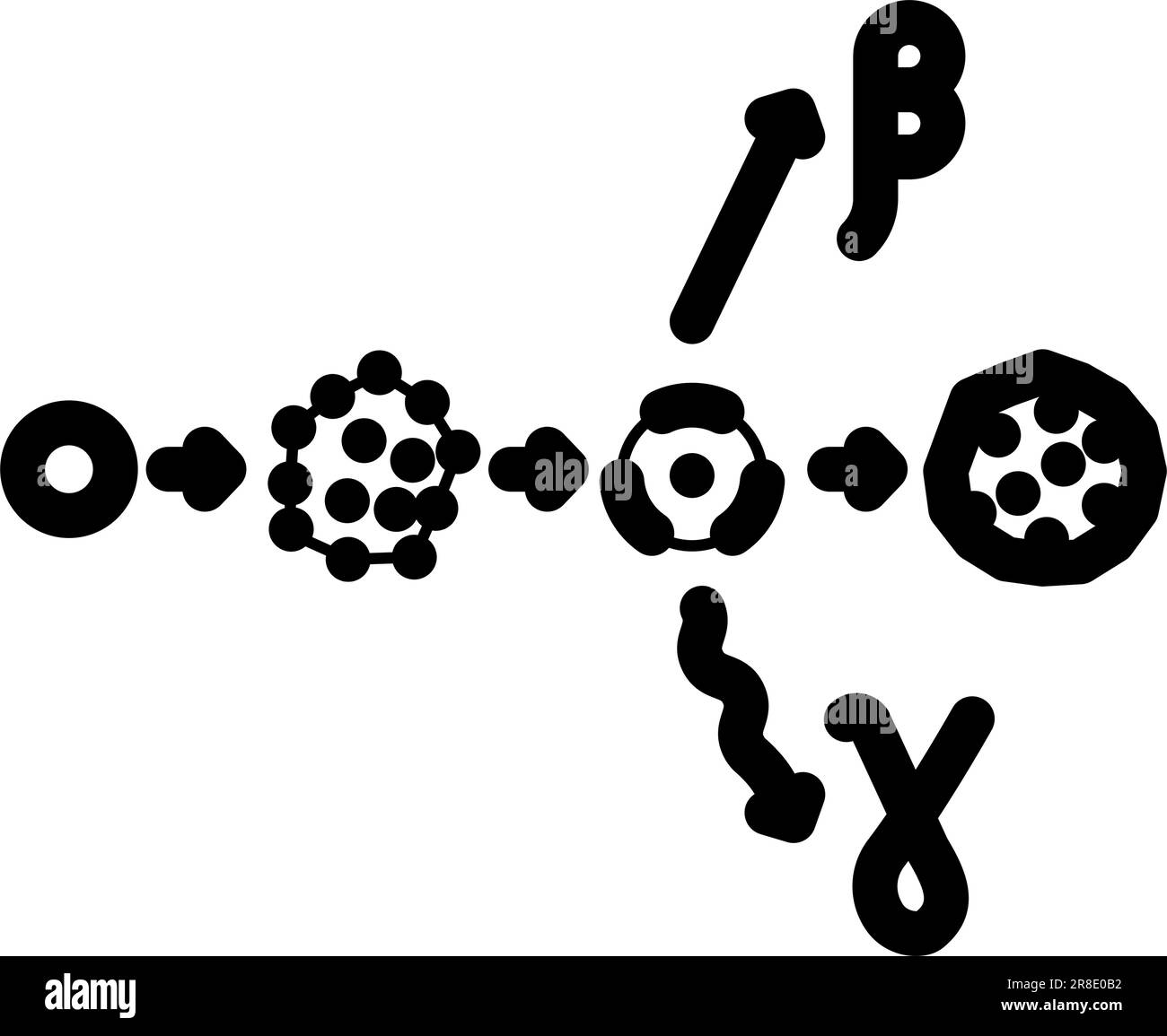 neutron activation nuclear energy line icon vector illustration Stock ...