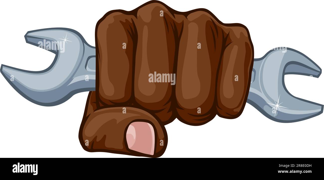 Spanner Wrench Fist Hand Comic Pop Art Cartoon Stock Vector Image & Art ...