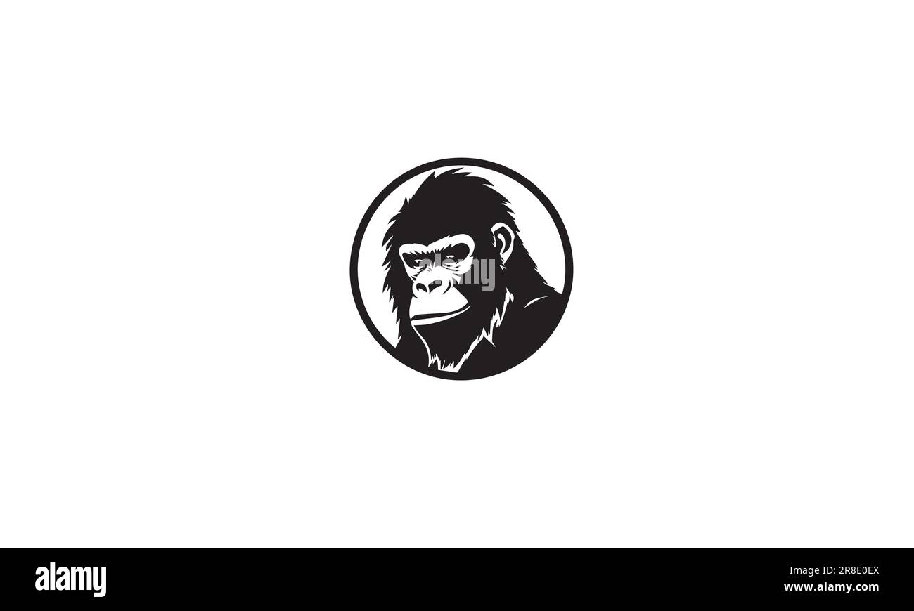 Gorilla logo black simple flat icon on white background Stock Vector ...