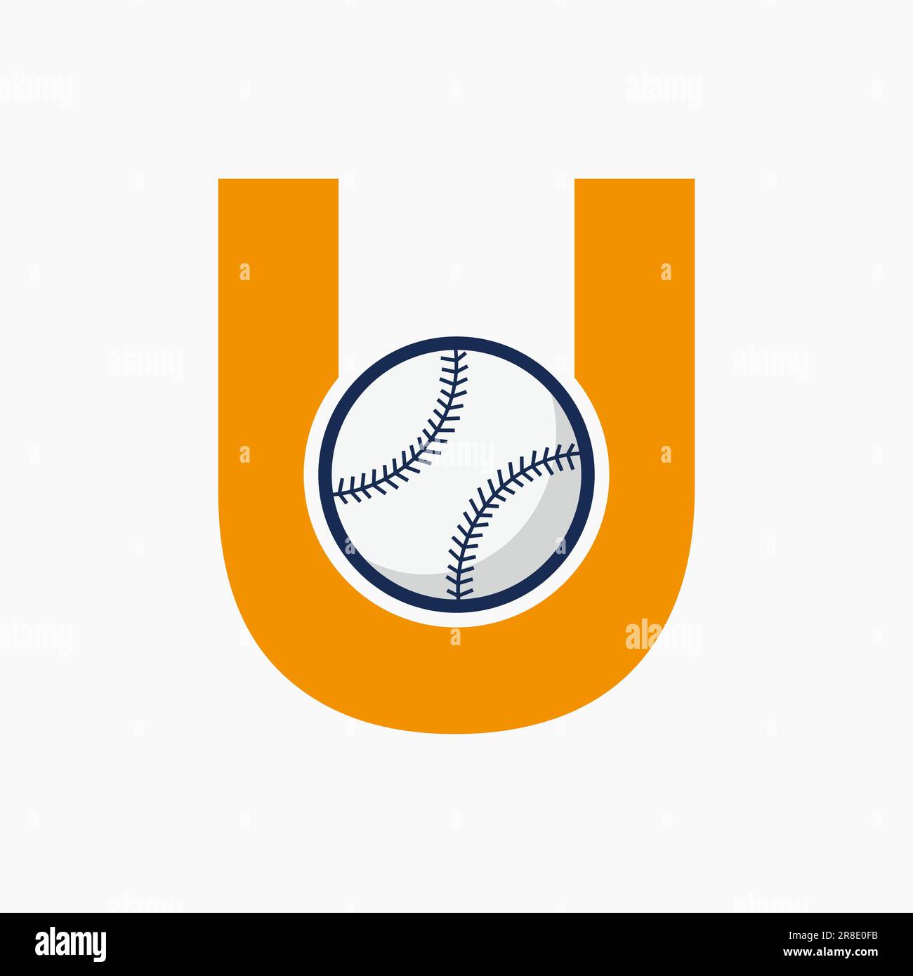 Baseball Logo On Letter U Vector Template Stock Vector Image & Art - Alamy