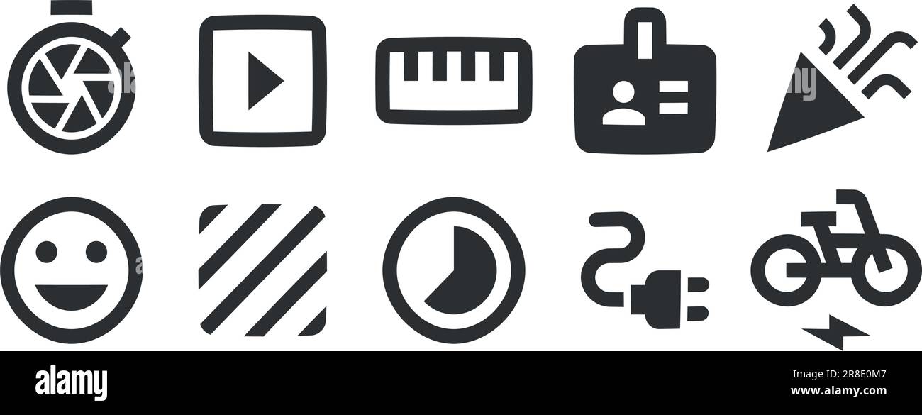 Set of 10 icons Image. Vector collection thin line Web icon. Outline ...