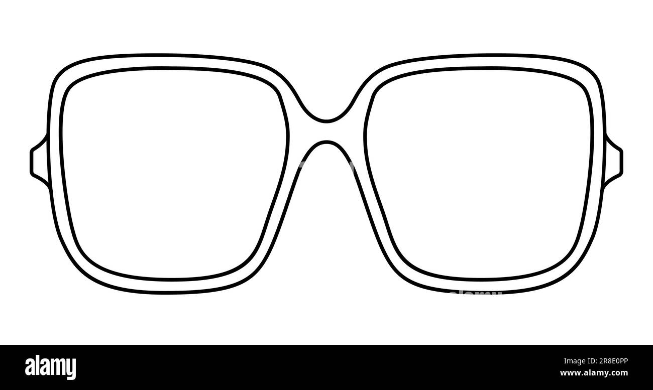 Retro Square frame glasses fashion accessory illustration. Sunglass ...