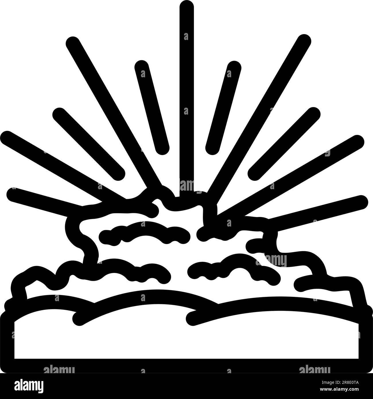 sun rays summer sunlight line icon vector illustration Stock Vector ...