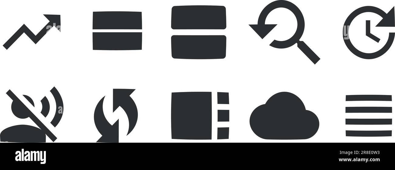 Set of 10 icons Actions. Vector illustration of thin line icons. Simple ...