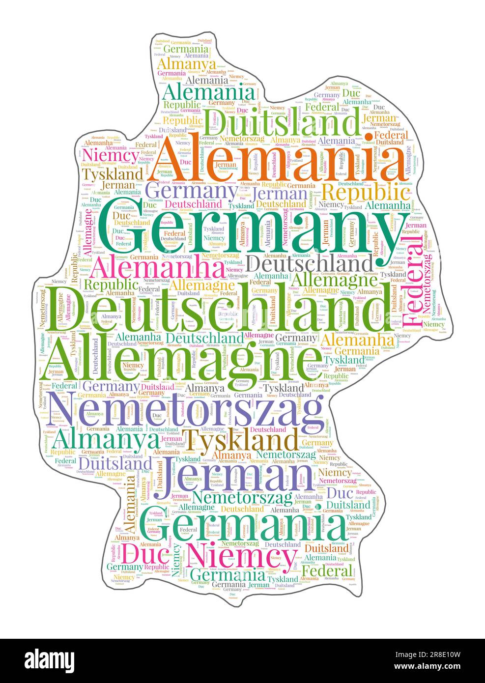 Map of world languages Cut Out Stock Images & Pictures - Alamy