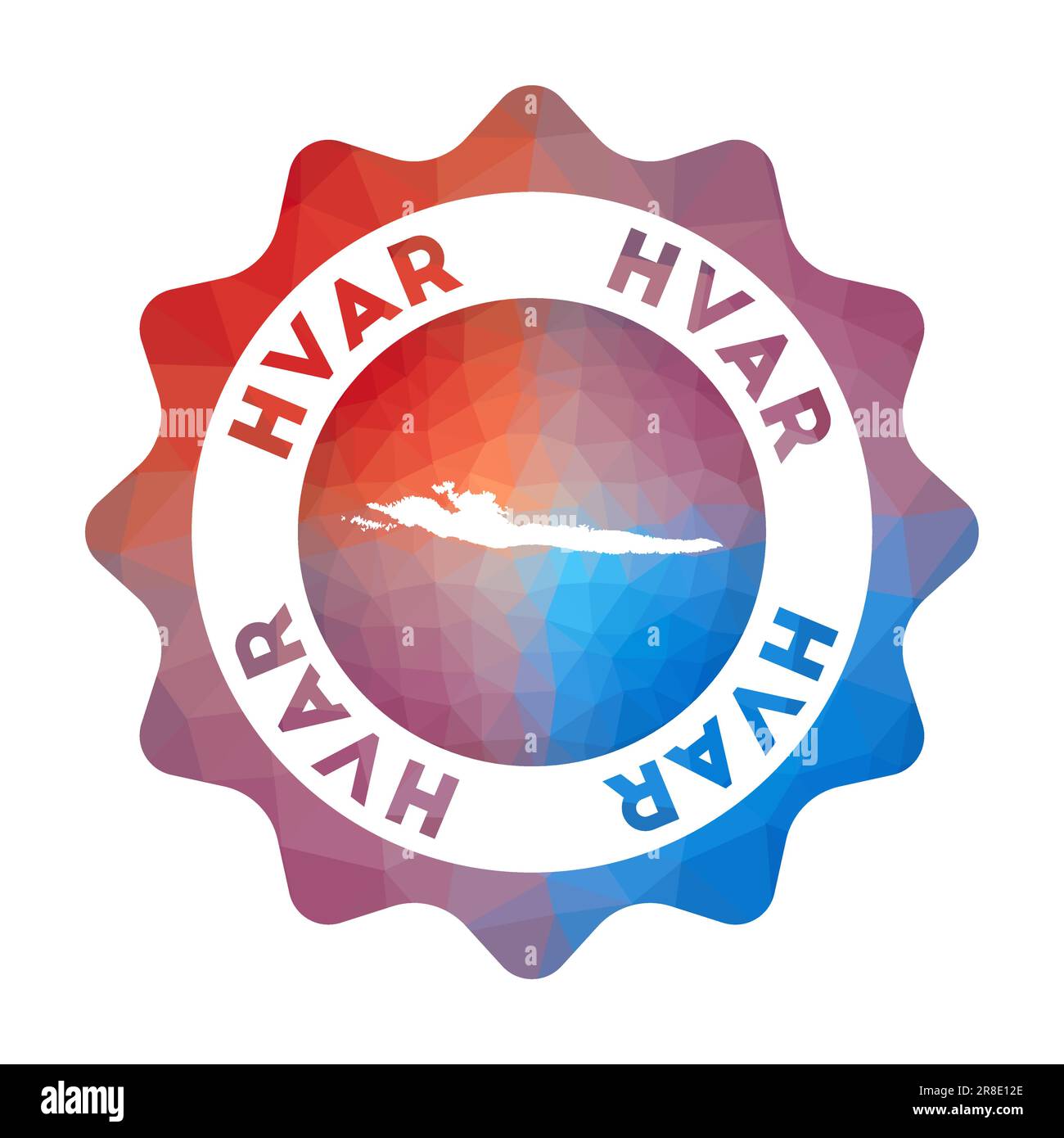 Hvar low poly logo. Colorful gradient travel logo of the island in ...