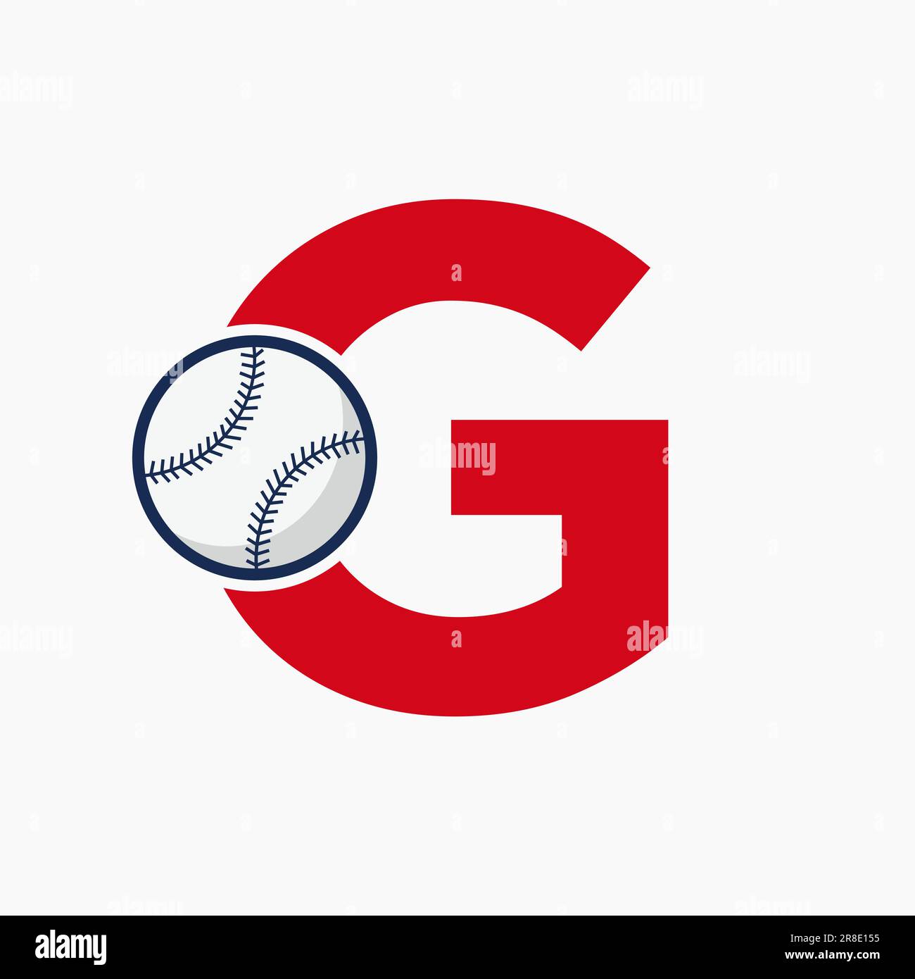 Baseball Logo On Letter G Vector Template Stock Vector Image & Art - Alamy