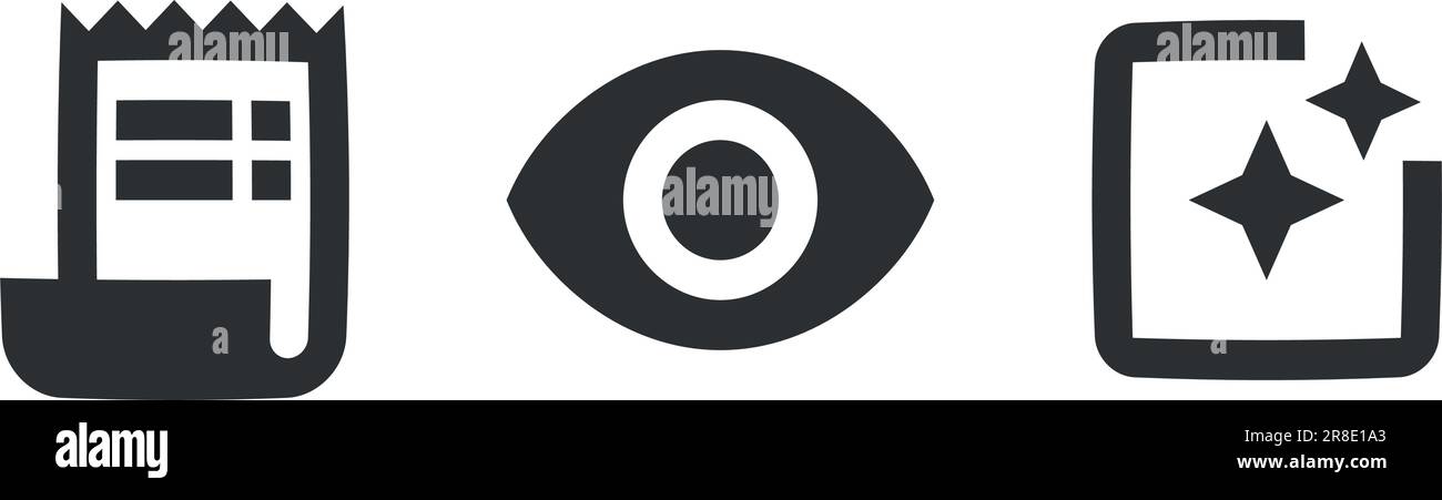 Set of 3 icons Image. Vector collection thin line Web icon. Set Quality ...