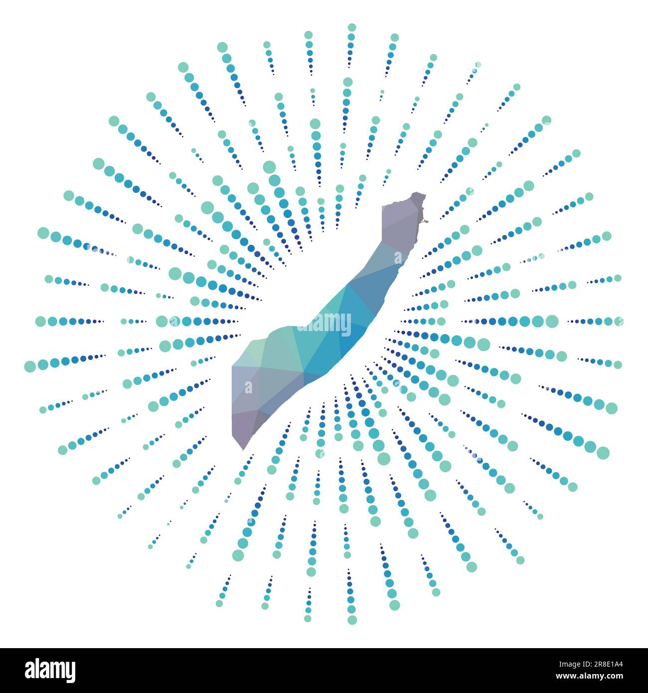 Shape of Somalia, polygonal sunburst. Map of the country with colorful ...