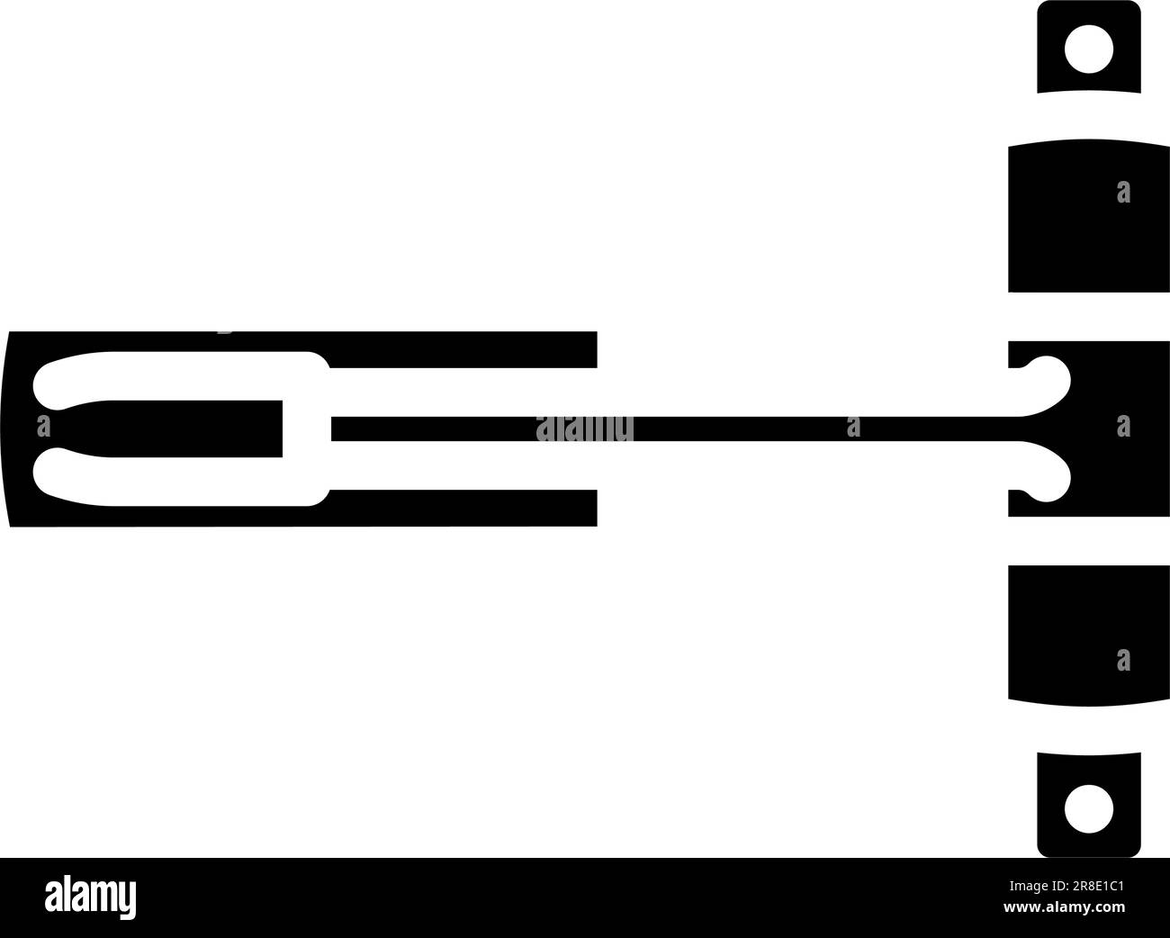 door closer hardware furniture fitting glyph icon vector illustration ...