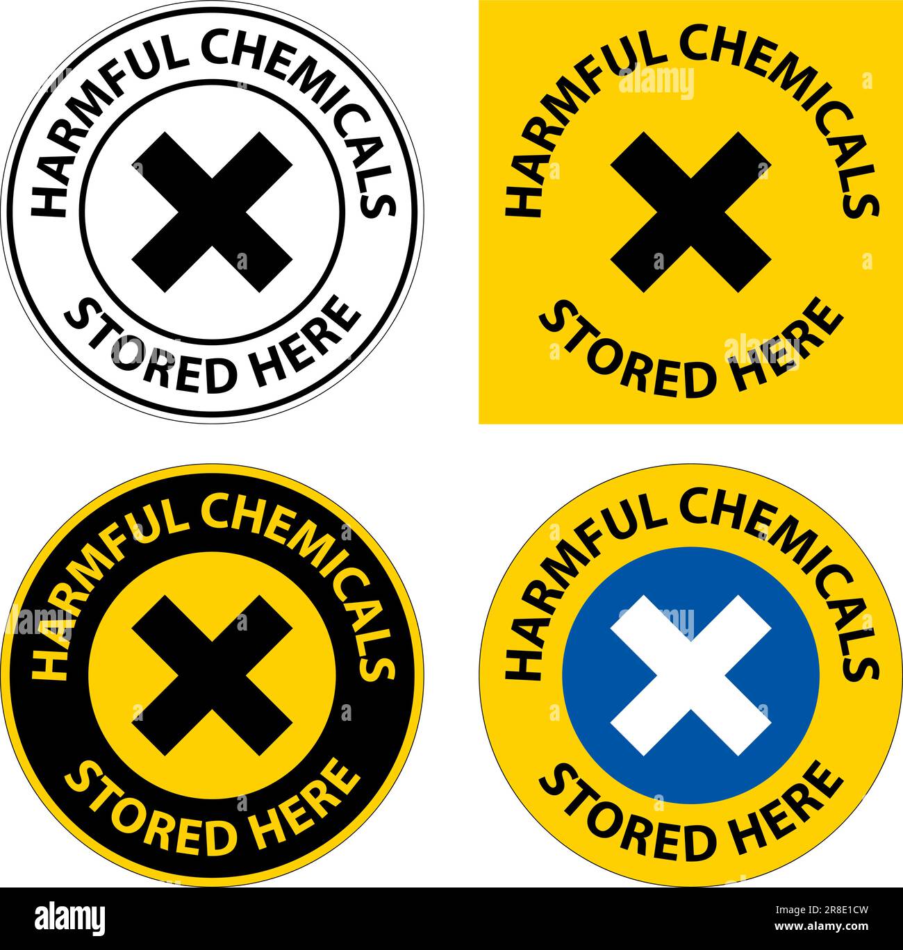 Harmful Chemicals Stored Here Sign On White Background Stock Vector ...