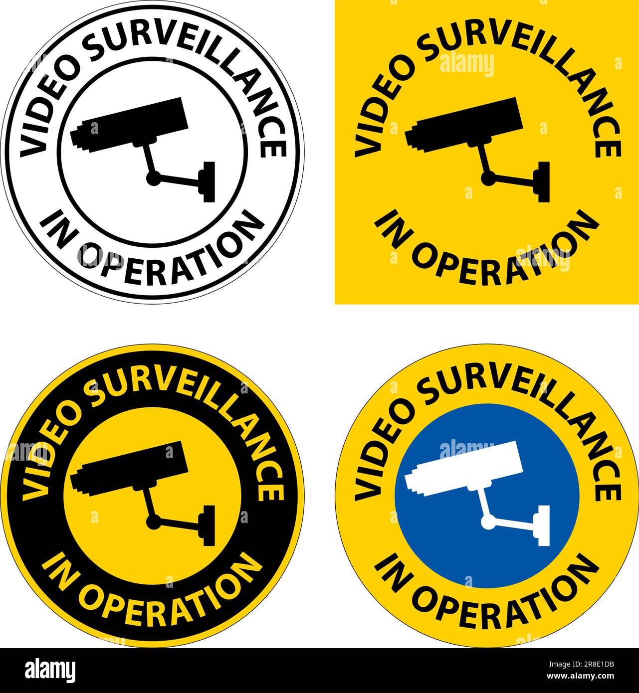 Notice Video Surveillance In Operation Sign White Background Stock ...