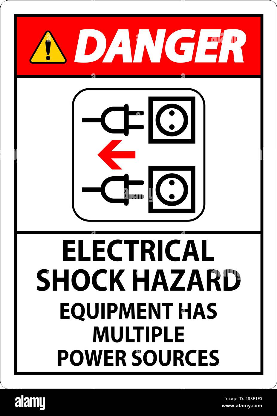Danger Sign Electrical Shock Hazard, Equipment Has Multiple Power ...