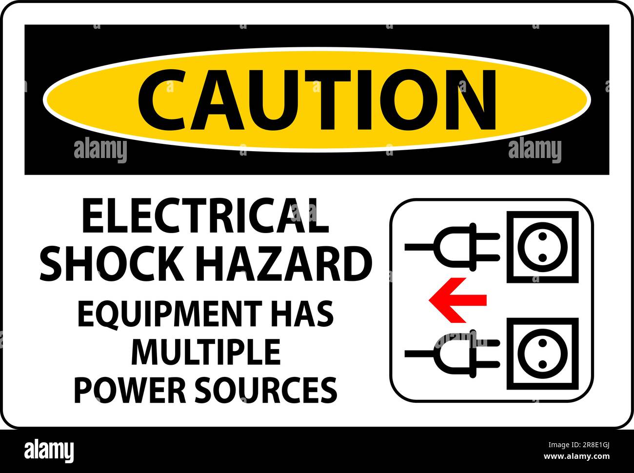 Caution Sign Electrical Shock Hazard, Equipment Has Multiple Power ...