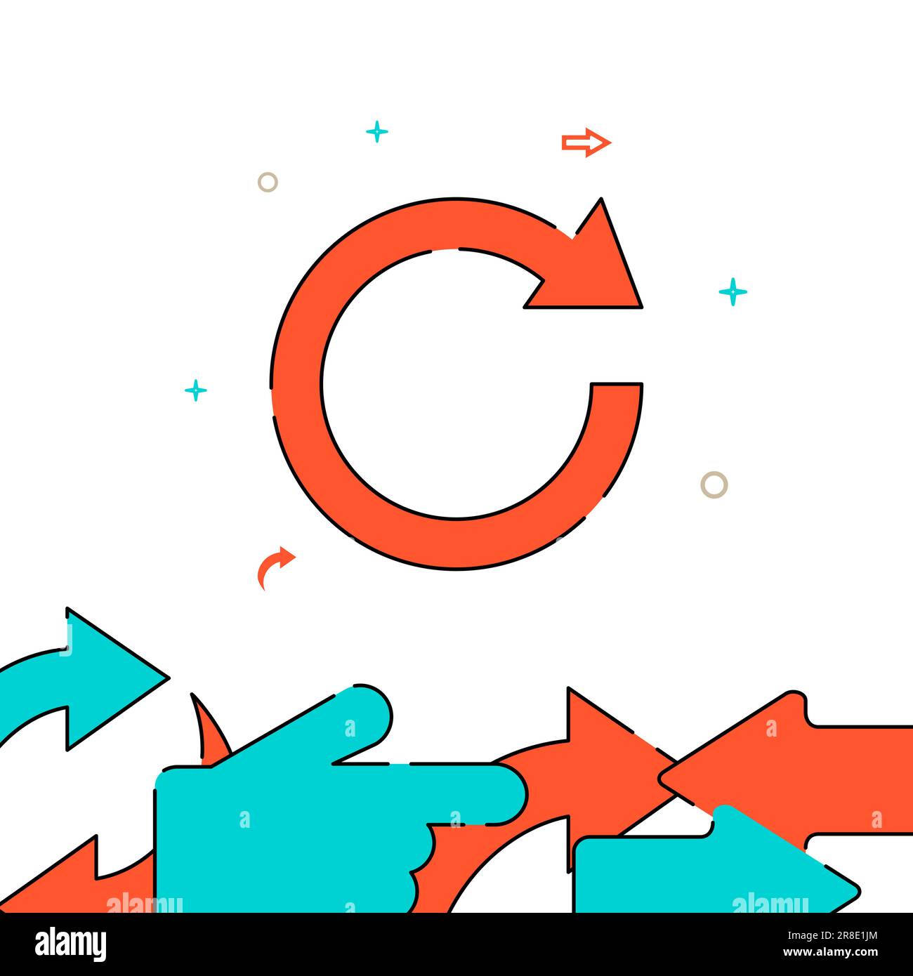 Refresh, update arrow filled line vector icon, simple illustration ...