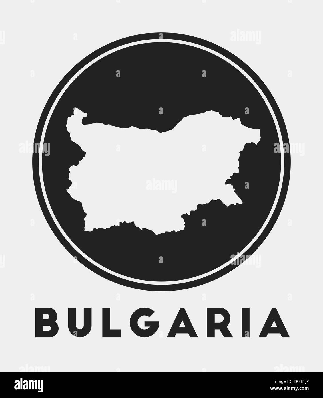 Bulgaria icon. Round logo with country map and title. Stylish Bulgaria ...