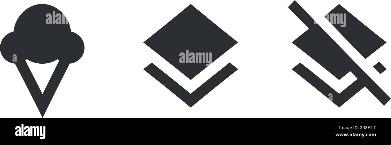 Set Of 3 Icons Maps Modern Thin Line Icons Set Quality Icon Linear Symbols Set Big Ui Icon