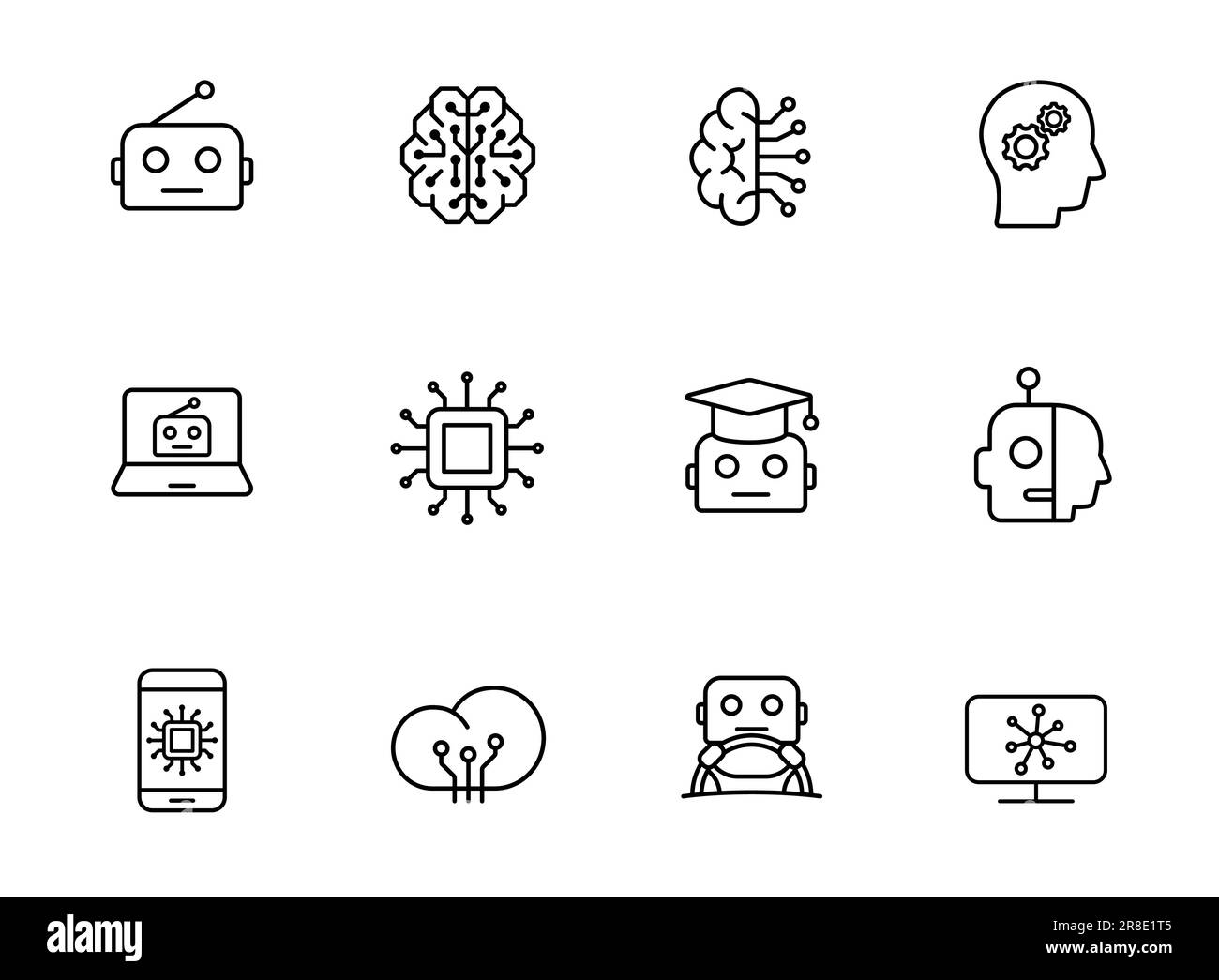 artificial intelligence outline vector icons Stock Vector Image & Art ... artificial intelligence outline vector icons Stock Vector Image & Art ...