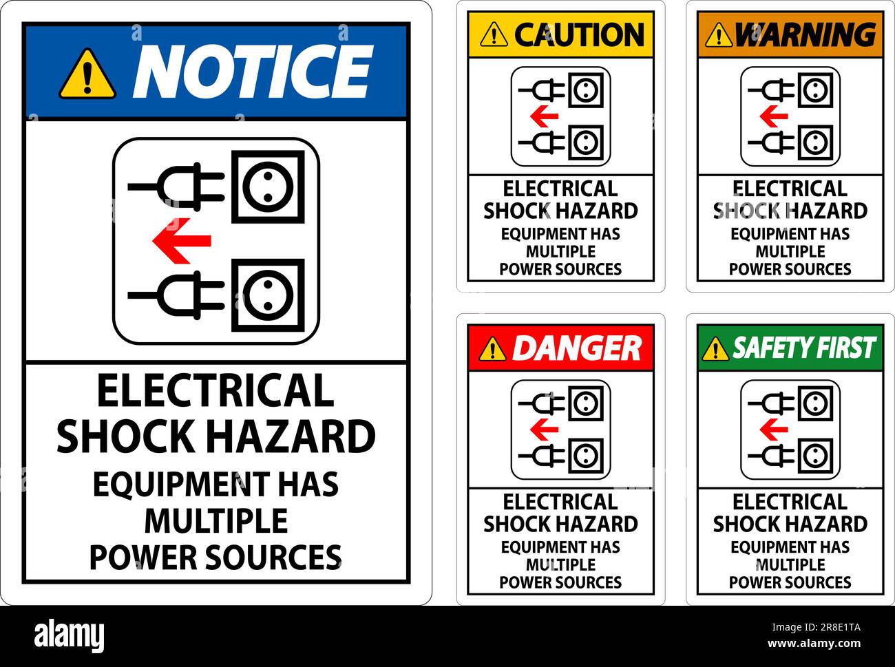 Danger Sign Electrical Shock Hazard, Equipment Has Multiple Power ...