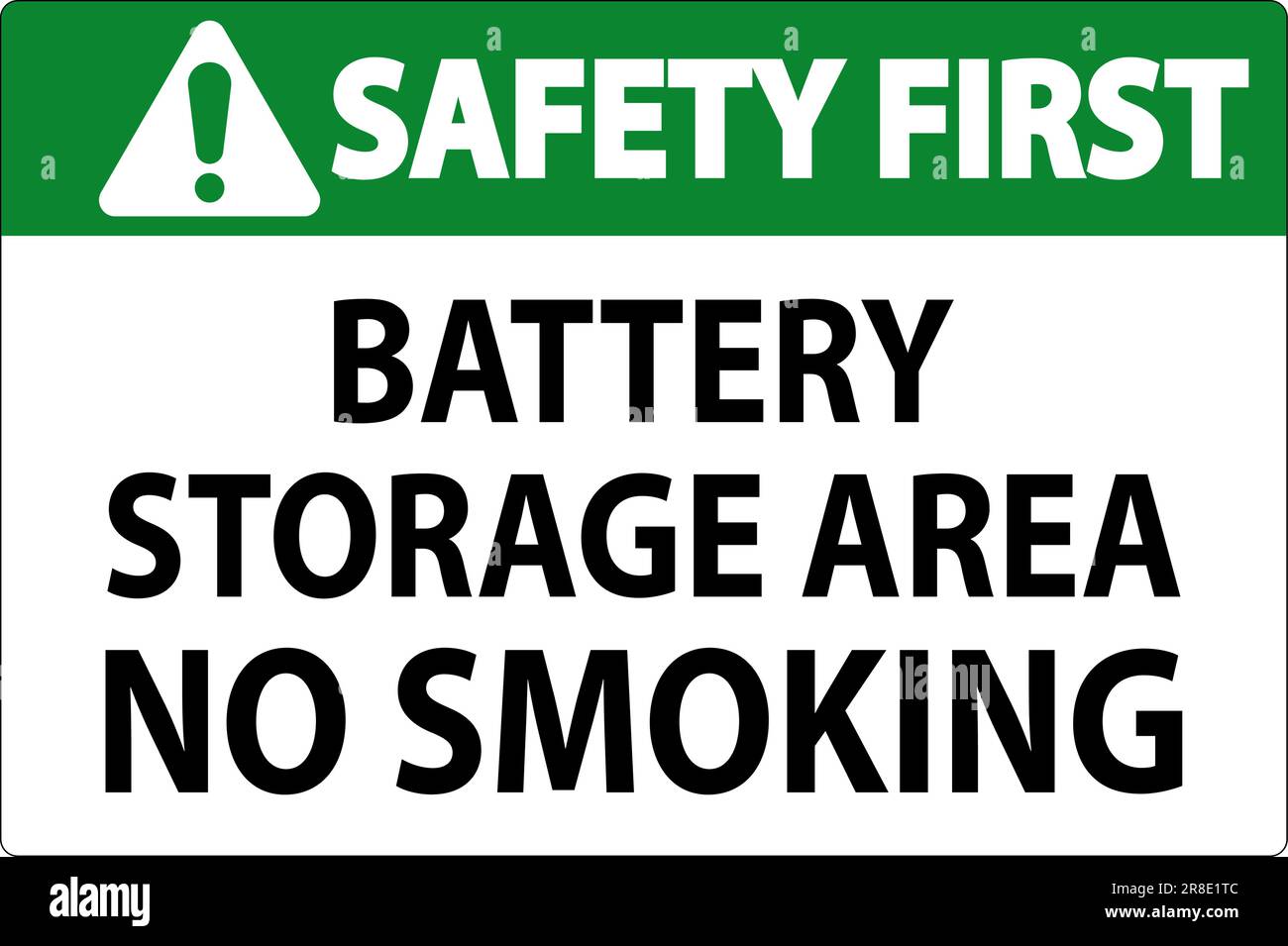 Safety First Sign Battery Storage Area No Smoking Stock Vector Image ...