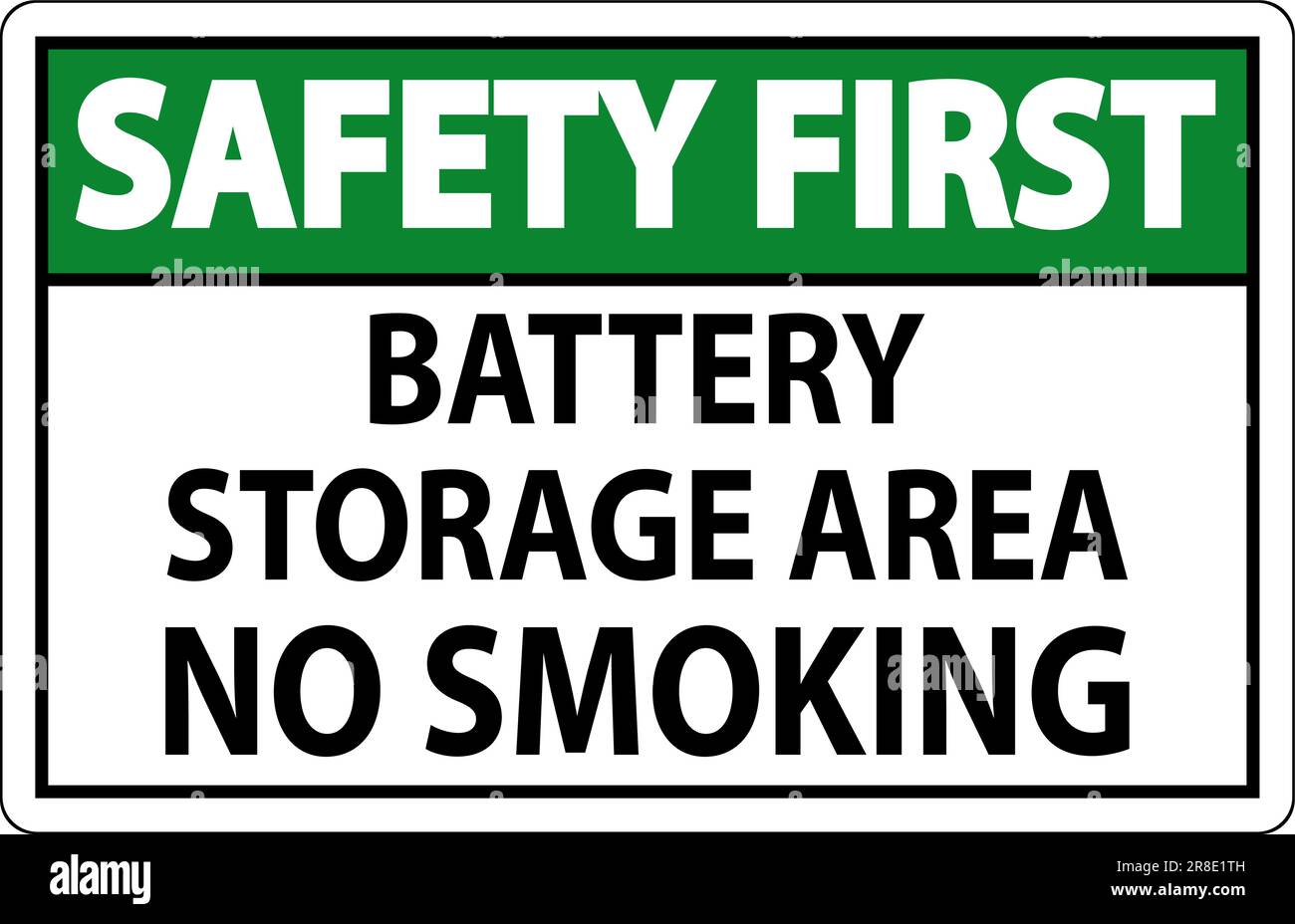 Safety First Sign Battery Storage Area No Smoking Stock Vector Image ...