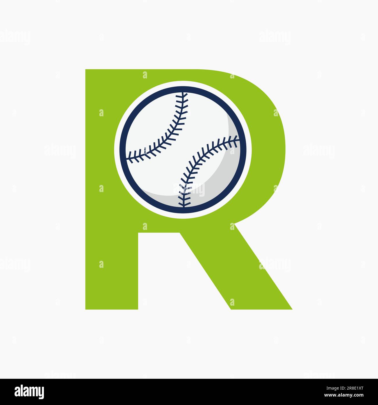 Baseball Logo On Letter R Vector Template Stock Vector Image & Art - Alamy