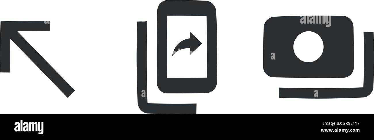 Set of 3 icons Navigation. Vector illustration of thin line icons ...