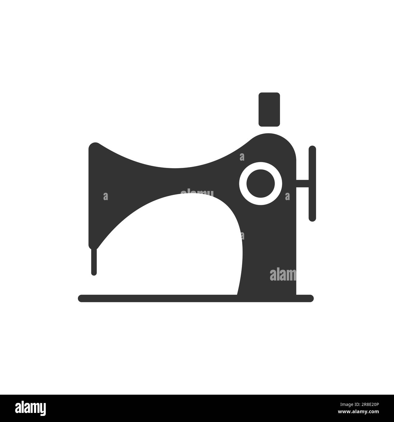 Retro Sewing Machine Silhouette Vector Icon Stock Vector Image And Art