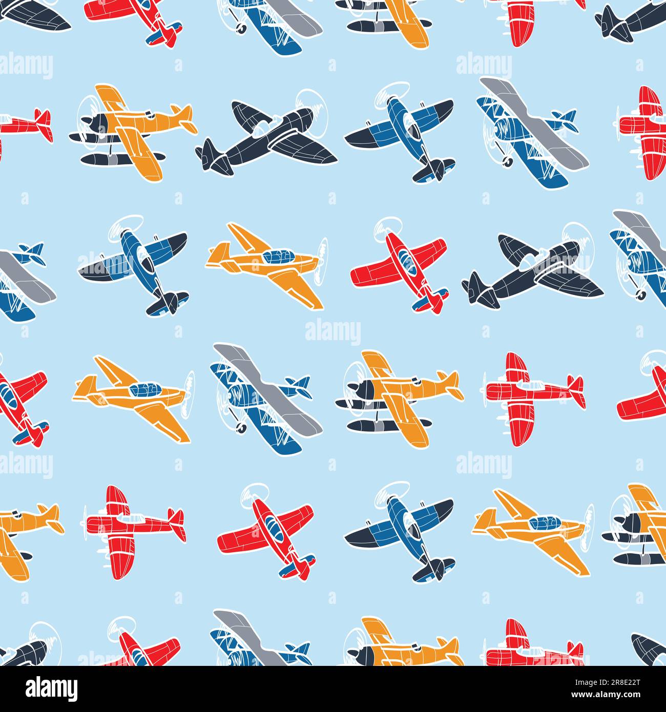 Vector seamless pattern with aircraft. Kids background with planes ...