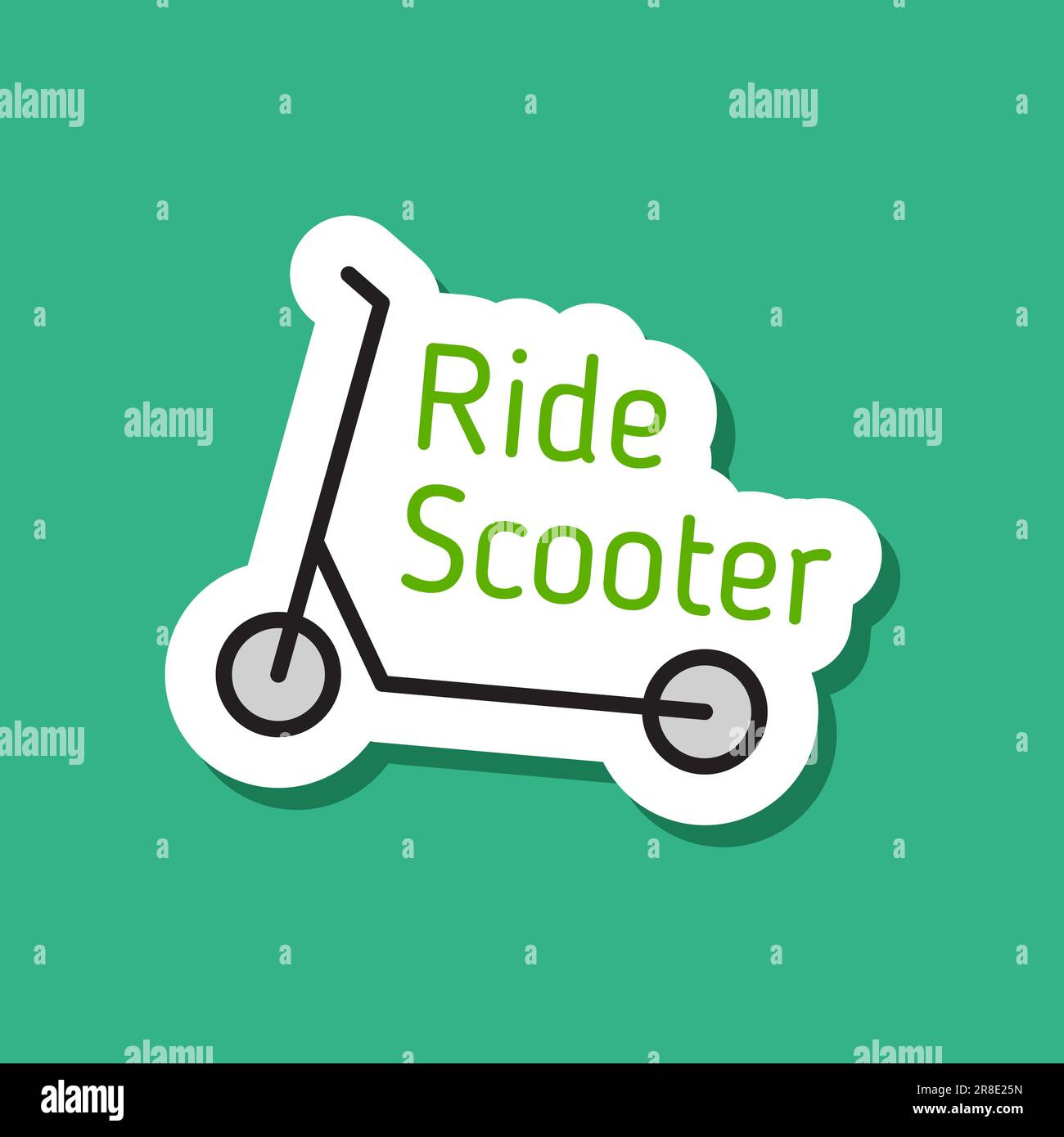 ride scooter color vector eco sticker Stock Vector Image & Art - Alamy