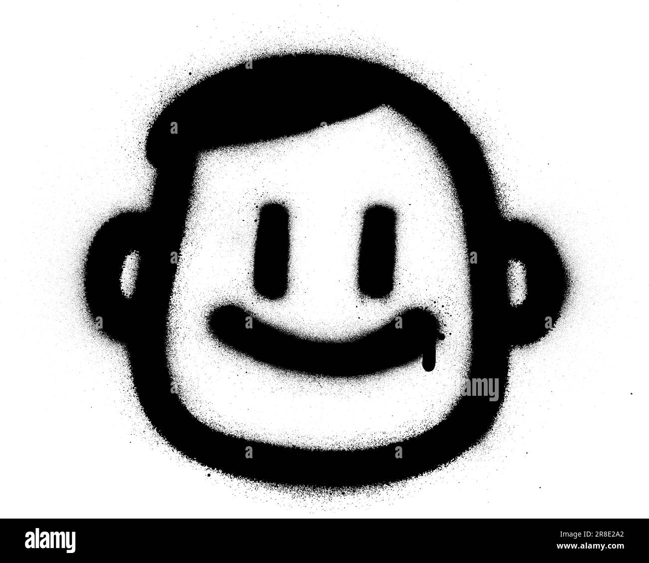 graffiti smiling mister icon sprayed in black over white Stock Vector ...