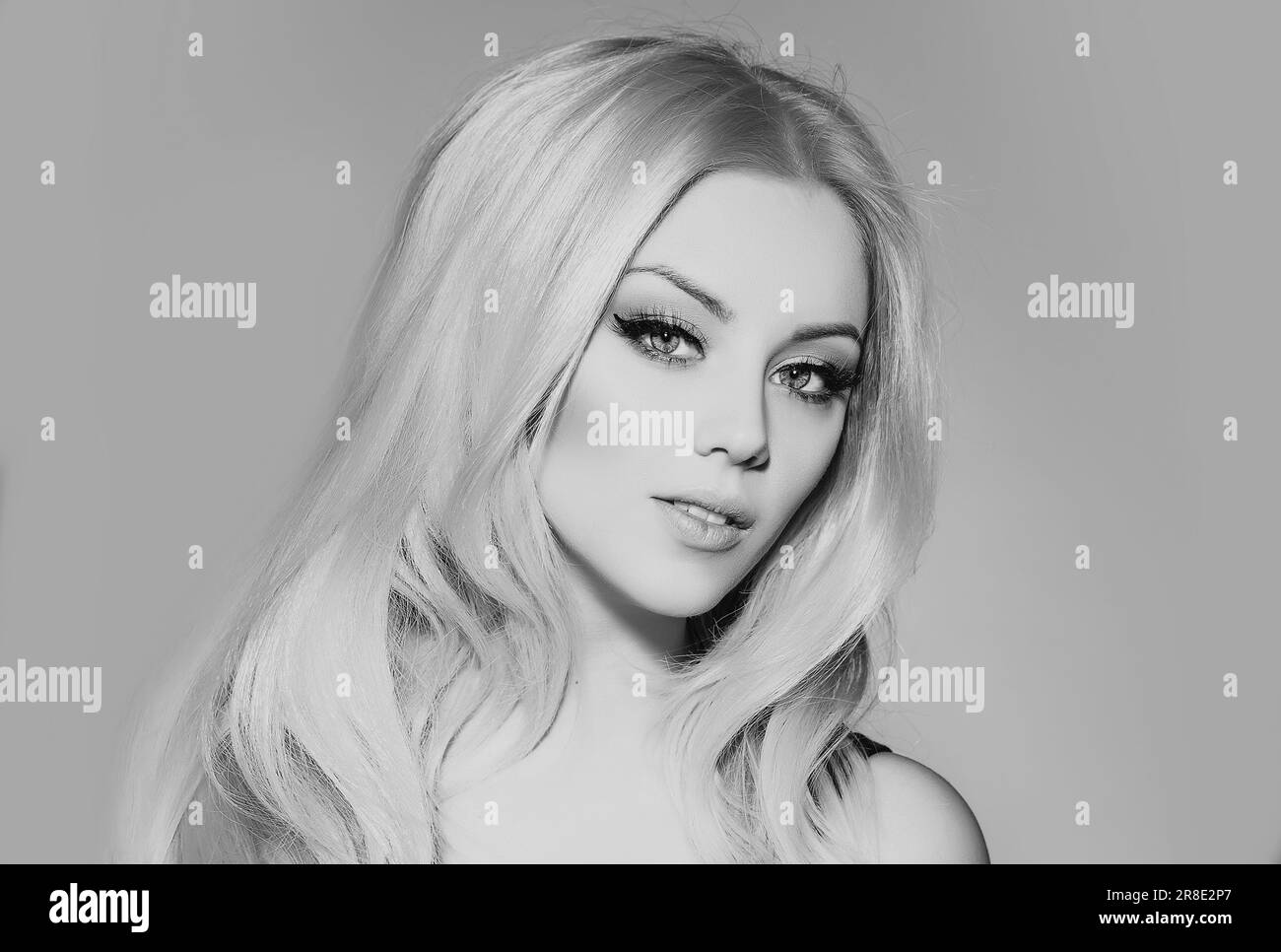 Beautiful model girl face. Beauty portrait of beautiful female model ...