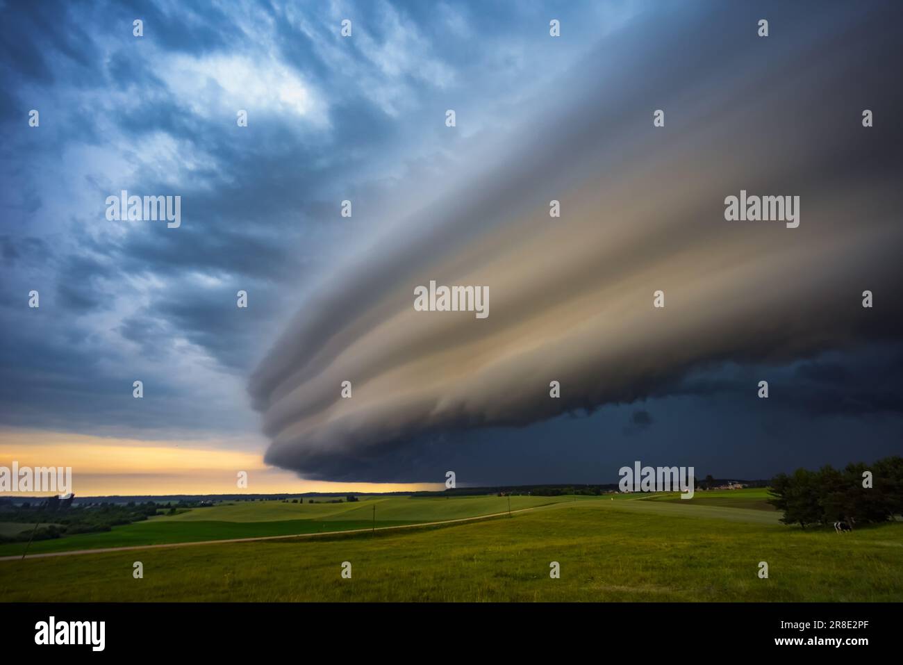 Angry supercell storm influenced by Climate change. Dangerous storm ...