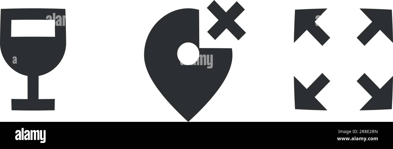 Set of 3 icons Maps. Line icons collection. modern trend in the style ...