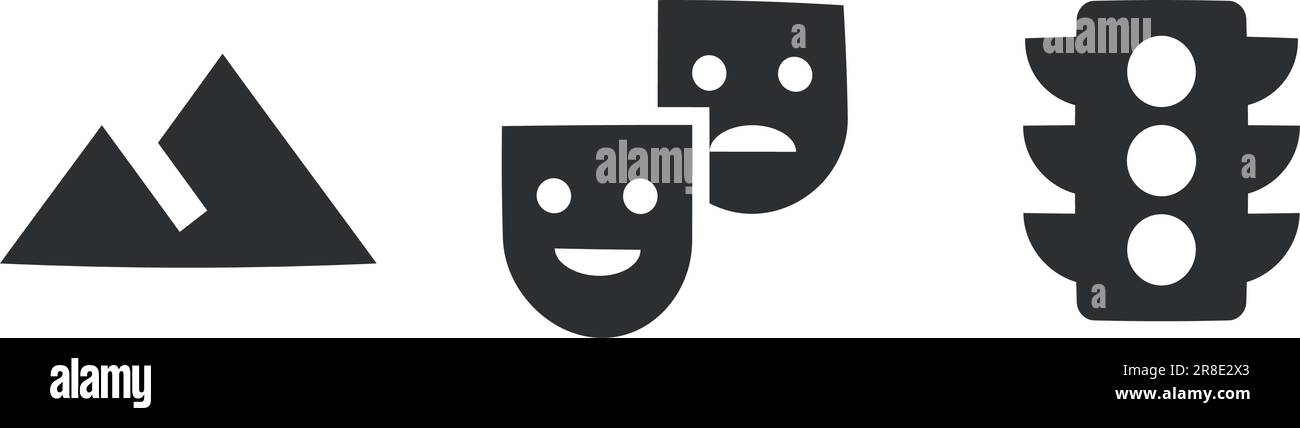 Set Of 3 Icons Maps Modern Thin Line Icons Outline Isolated Signs Linear Symbols Set Thin