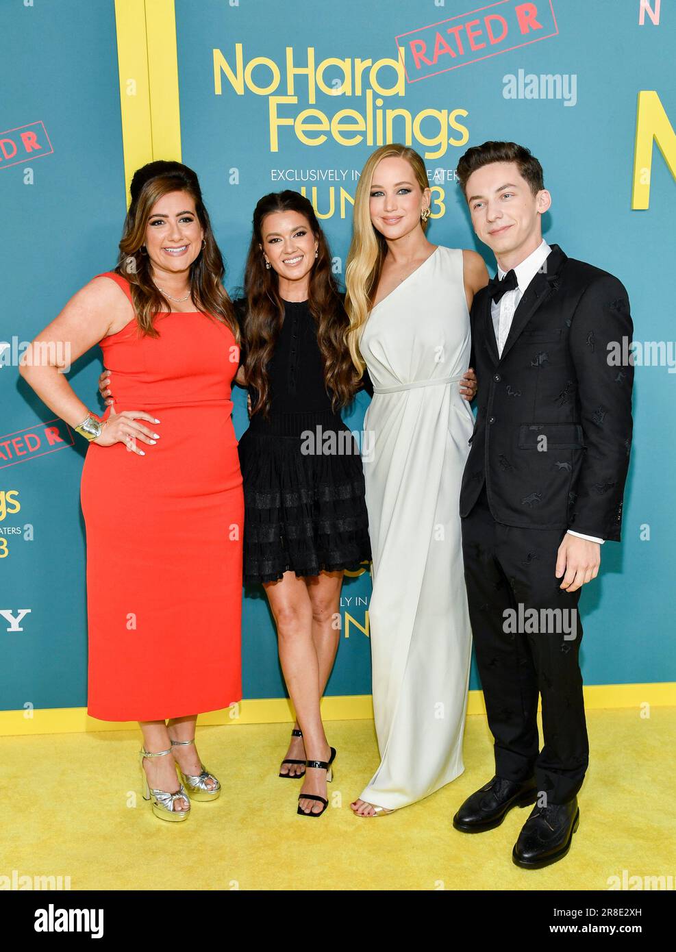 Alex Saks, left, Justine Ciarrocchi, Jennifer Lawrence and Andrew ...